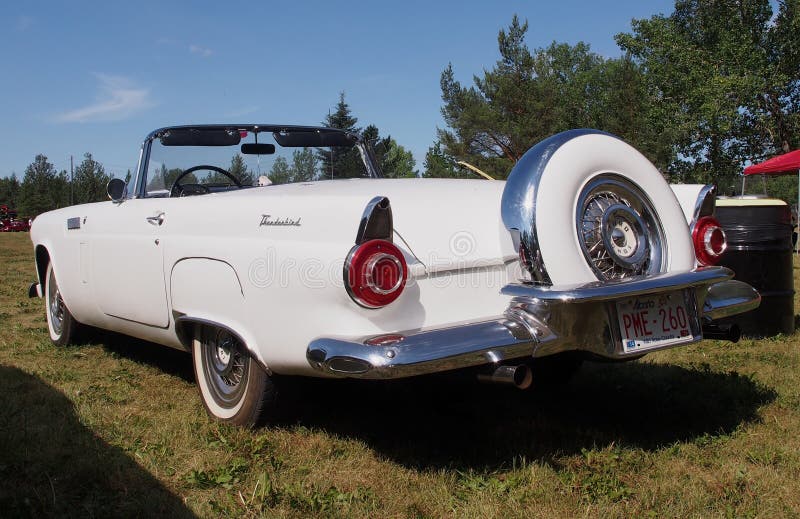 Restored Classic White Ford Thunderbird Convertible Editorial ...