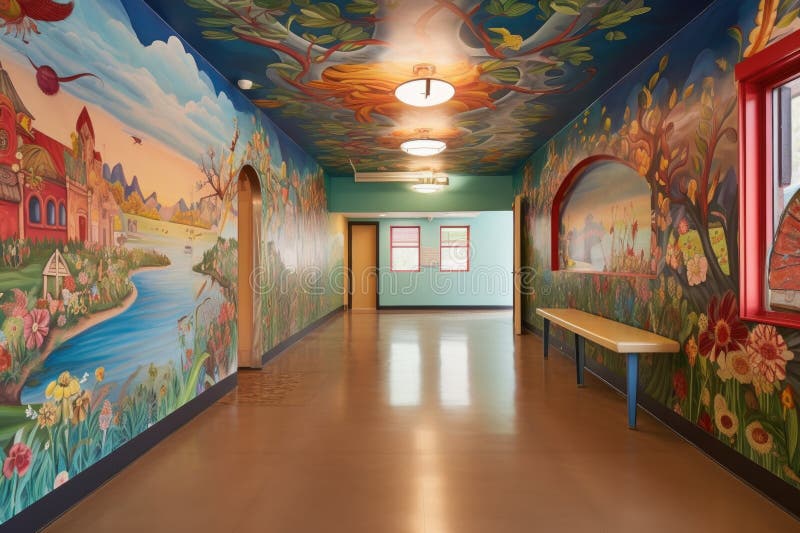 Restored Mural Section with Vibrant Colors Stock Illustration ...