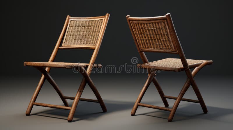 Restored and Repurposed Rattan Folding Chairs in Unreal Engine Style ...