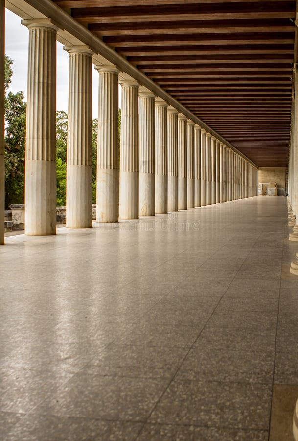 Restored Stoa of Attalos, Athens, Greece Stock Image - Image of greece ...