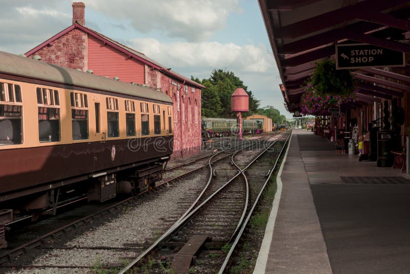 Restored Victorian-Era Passenger Rail Train at a Train Station Stock ...