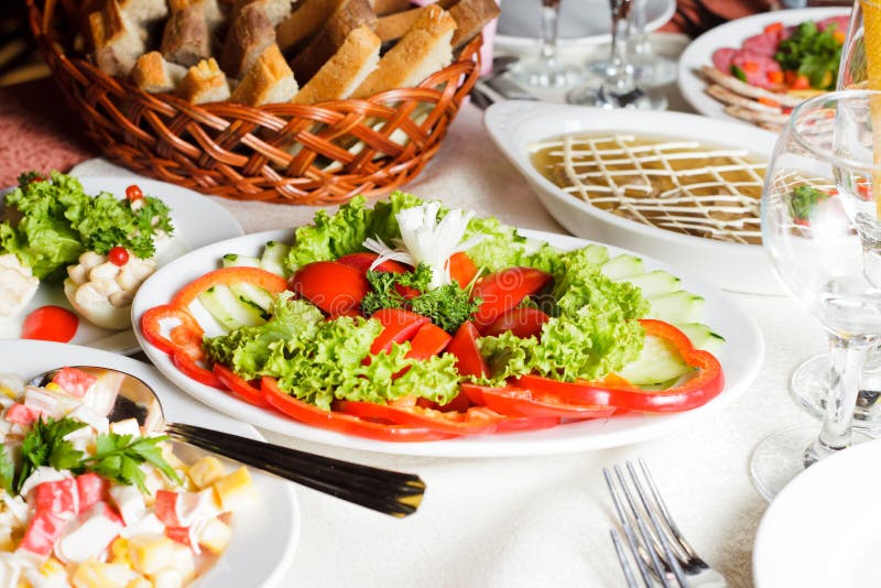 Fresh and Tasty Food on Table Stock Image - Image of gourmet, fresh ...