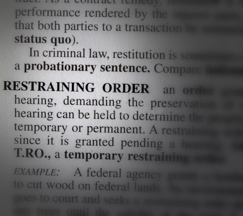 Restraining order stock image. Image of text, explanation - 313787219