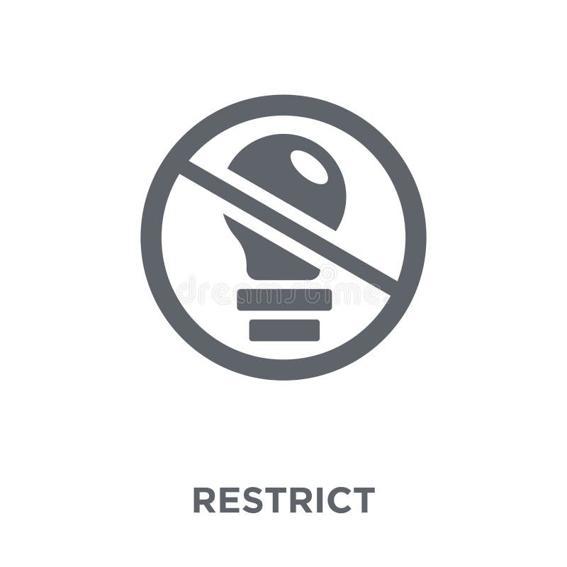 Restrict Icon in Trendy Design Style. Restrict Icon Isolated on White ...