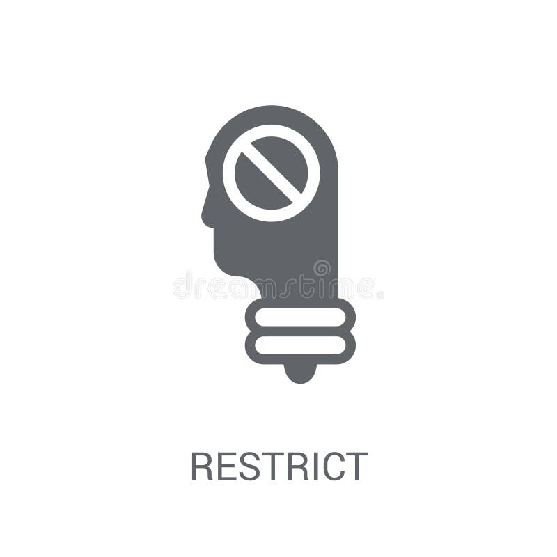Restrict Icon in Trendy Design Style. Restrict Icon Isolated on White ...