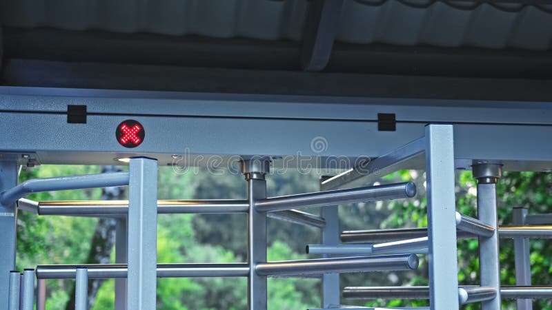 Restricted Access Area with Turnstile One Way Pedestrian Security Gate ...