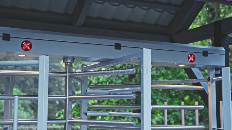 Restricted Access Area with Turnstile One Way Pedestrian Security Gate ...