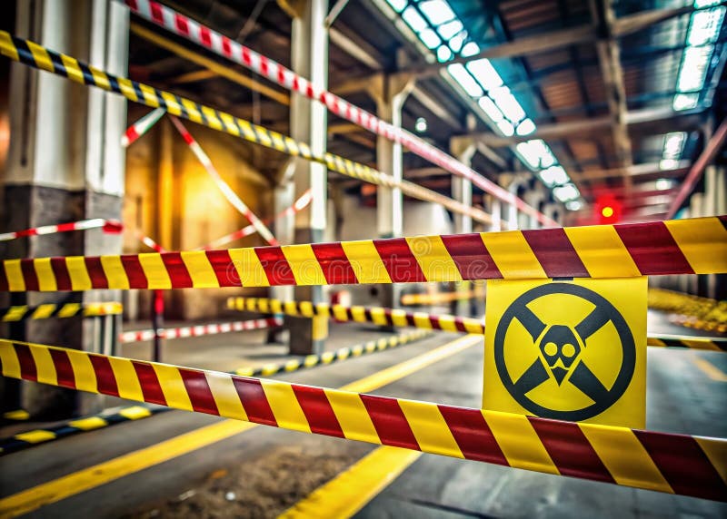 Restricted Access Falling Hazard Zone Caution Tape Marks a Dangerous ...