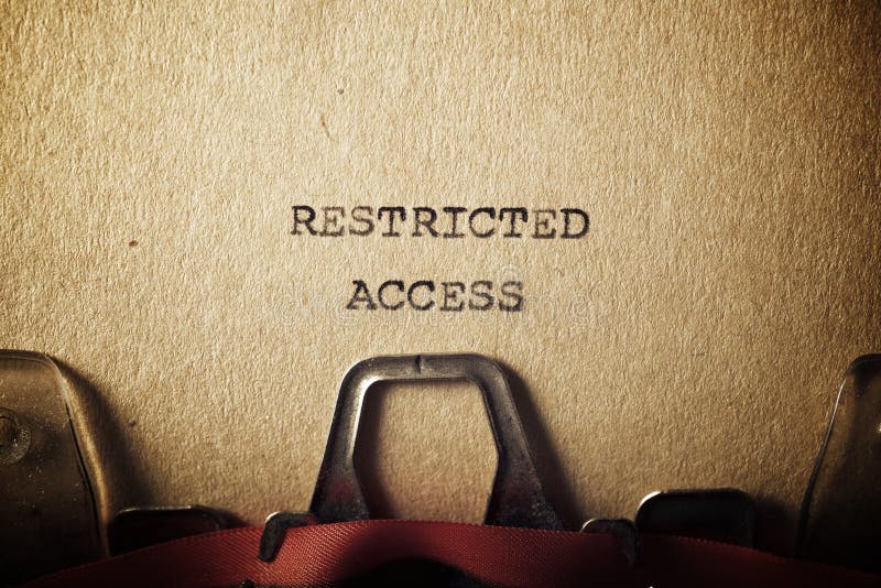 Restricted access text stock image. Image of protection - 185465613