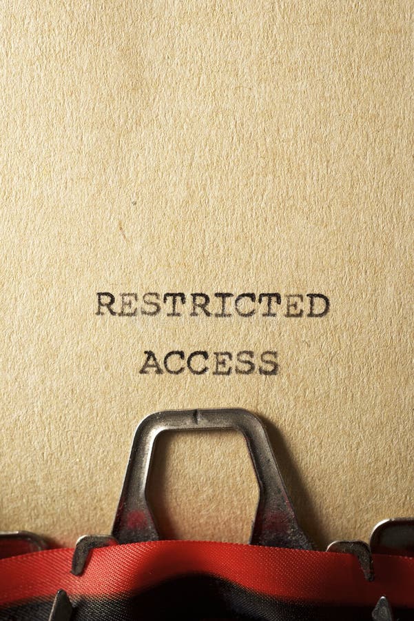 Restricted access text stock photo. Image of access - 185465684