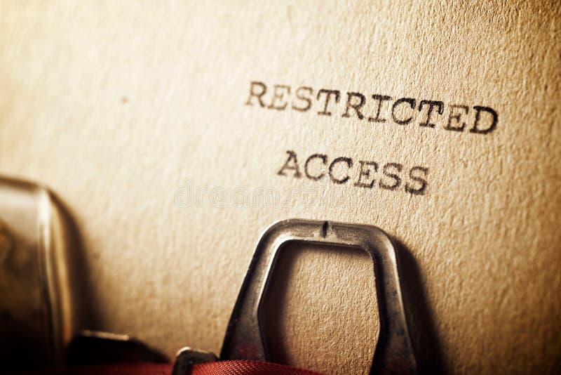 Restricted access text stock photo. Image of area, letter - 185465704