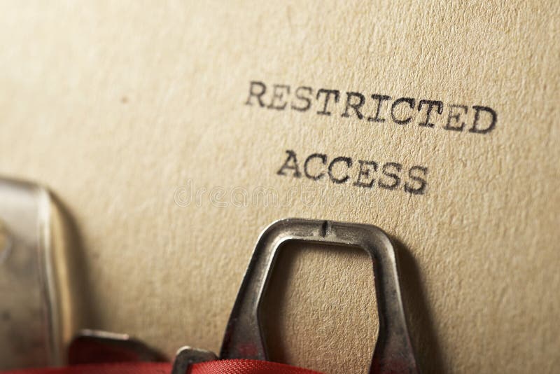 Restricted access text stock image. Image of restricted - 185465727