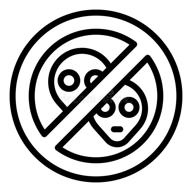 Restricted Aliens Icon Outline Vector. Space Alien Stock Vector ...