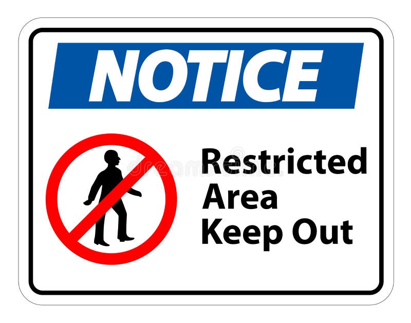 Restricted Area Keep Out Symbol Sign on White Background Stock Vector ...