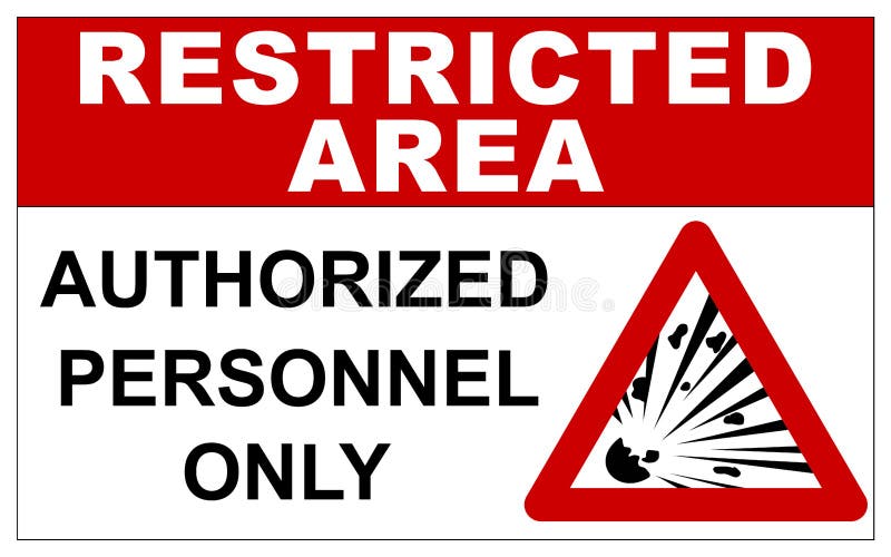 Restricted Area Sign for Explosive Substances Stock Illustration ...