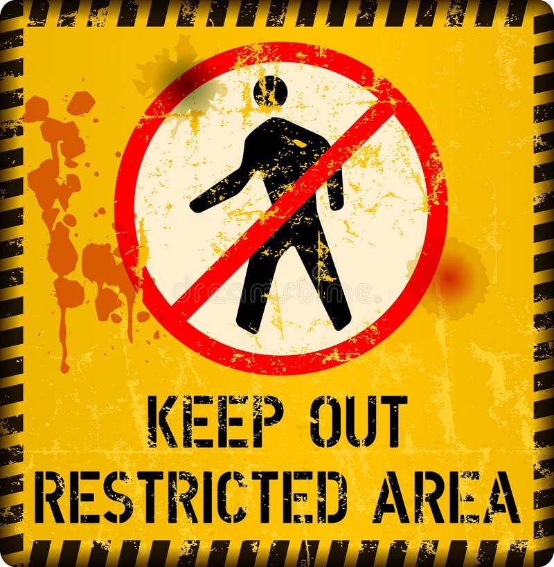 Restricted Area Sign, Keep Out Sign, Grunge Metal Sign, Vector I Stock ...