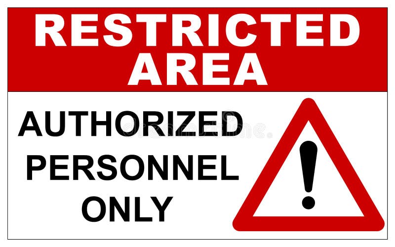 Restricted Area Sign with Warning Stock Illustration - Illustration of ...