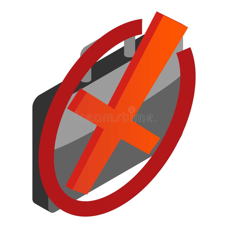 Restricted Documentation Icon Isometric Vector. Crossed Black Business ...