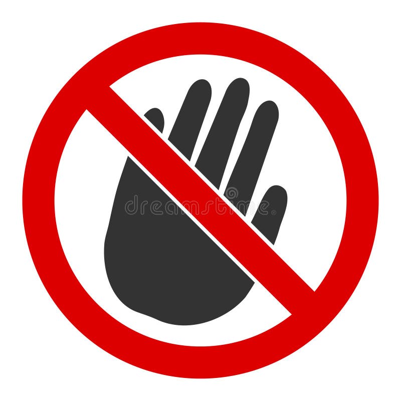 Restricted Hand Icon with Grunge Risk Seal Stock Illustration ...