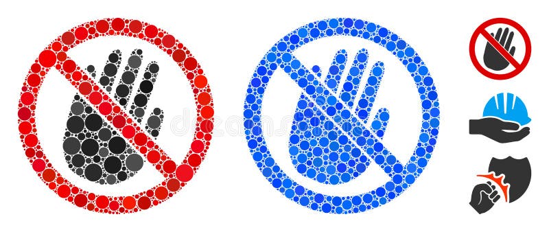 Restricted Hand Mosaic Icon of Circles Stock Vector - Illustration of ...