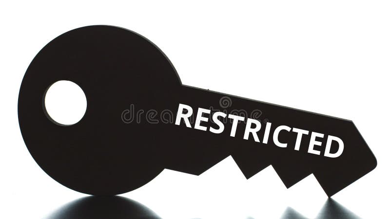 RESTRICTED Text on the Key Silhouette Stock Illustration - Illustration ...