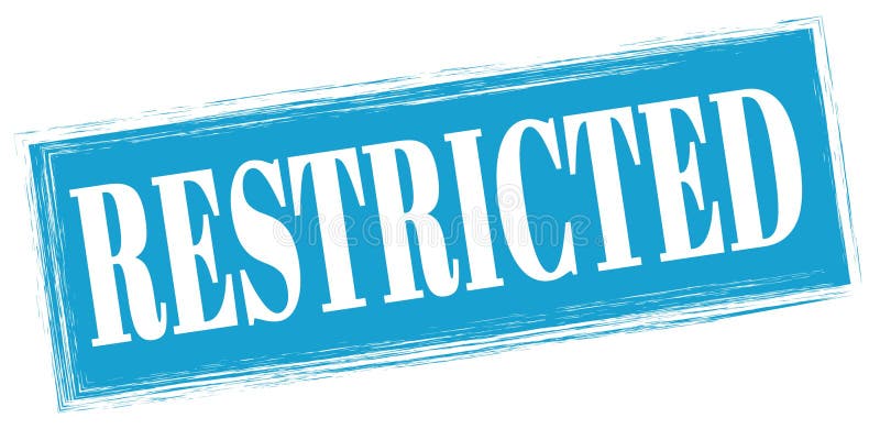 RESTRICTED Text Written on Blue Stamp Sign Stock Illustration ...