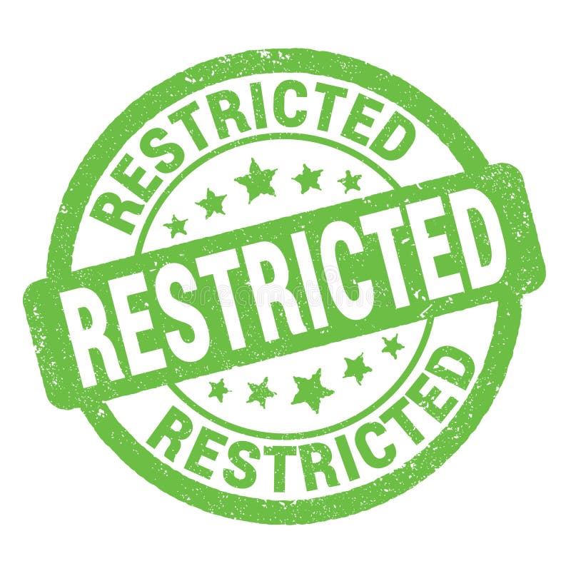 RESTRICTED Text Written on Green Round Stamp Sign Stock Illustration ...