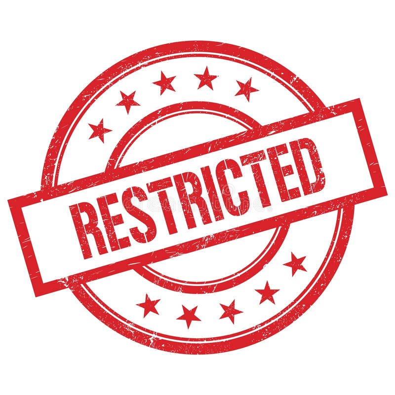 RESTRICTED Text Written on Red Vintage Round Stamp Stock Illustration ...