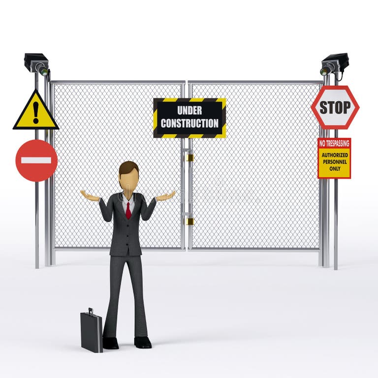 Restricted Under Construction Stock Illustration - Illustration of ...