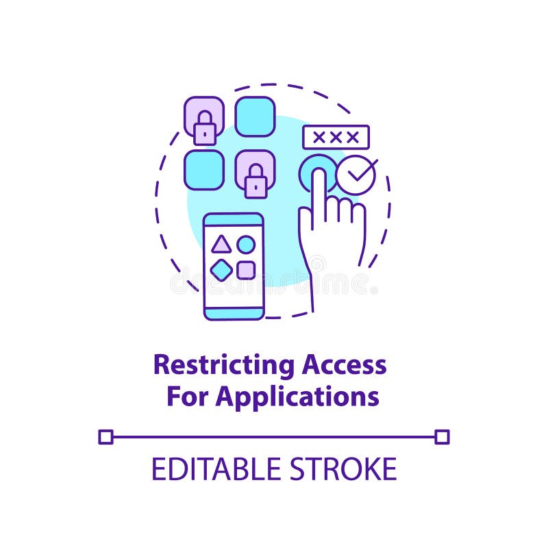Restricting Access for Applications Concept Icon Stock Vector ...