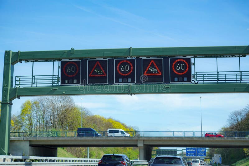 Restriction Signs on Motorways. Automotive Industry Stock Photo - Image ...