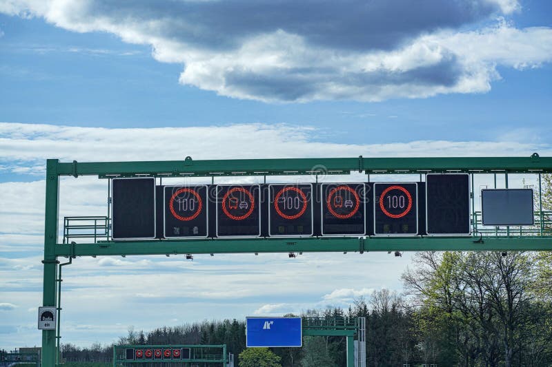 Restriction Signs on Motorways. Automotive Industry Stock Photo - Image ...
