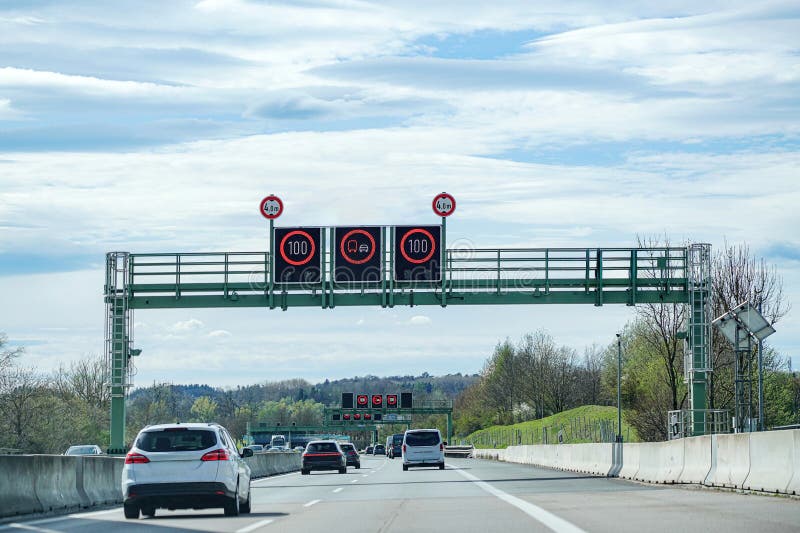 Restriction Signs on Motorways. Automotive Industry Stock Image - Image ...