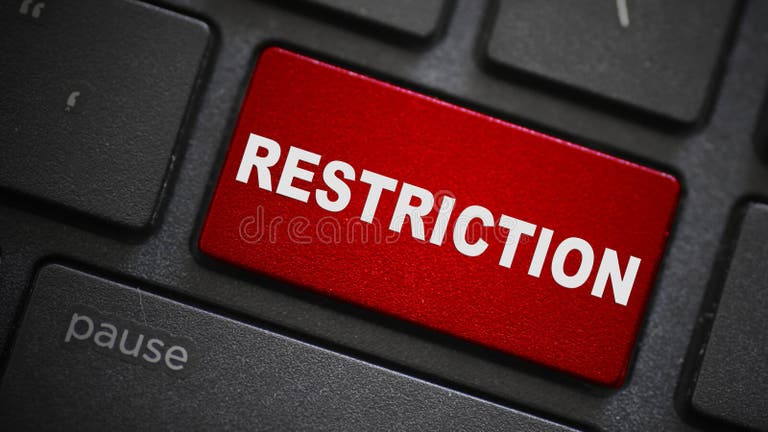 Restriction Text Button on Keyboard Stock Photo - Image of technology ...