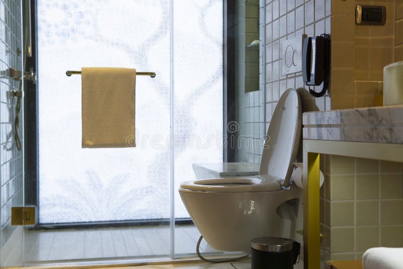 Restroom at home with cozy stock image. Image of luxury - 211130669