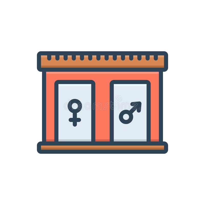 Color Illustration Icon for Restroom, Bathroom and Washroom Stock ...