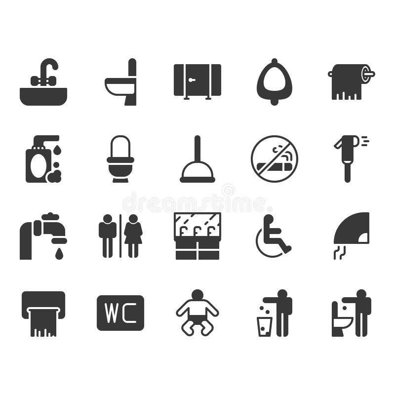 Restroom Icon Set.Vector Illustration Stock Vector - Illustration of ...