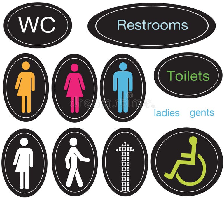 Restroom Icons stock vector. Illustration of symbols - 15574819