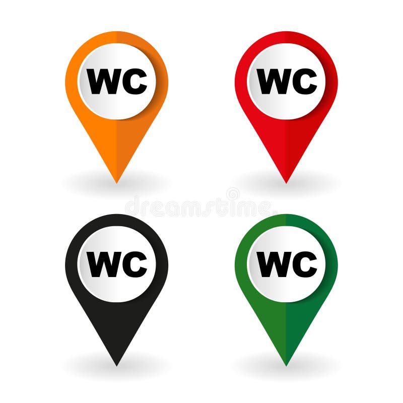 Restroom Map Pointer Icon on White Background Stock Vector ...