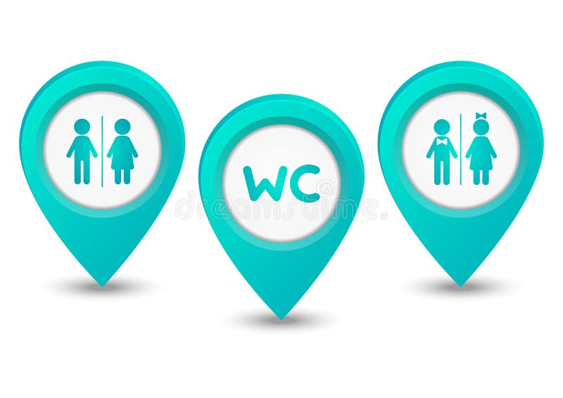 Restroom map pointers stock vector. Illustration of mark - 32592560