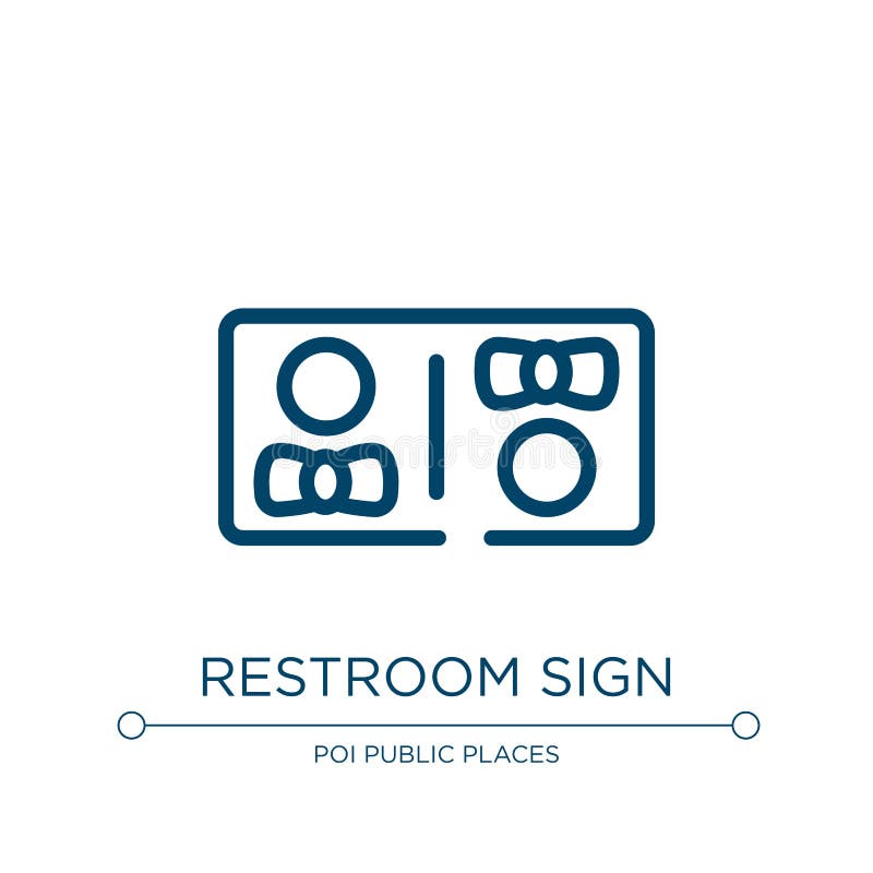 Restroom Sign Icon. Linear Vector Illustration from Indications ... Restroom Sign Icon. Linear Vector Illustration from Indications ...