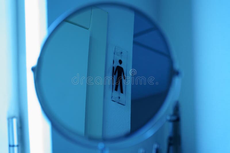 Restroom Sign - Men Bathroom Sign Men S with Light Blue Shade Stock ...