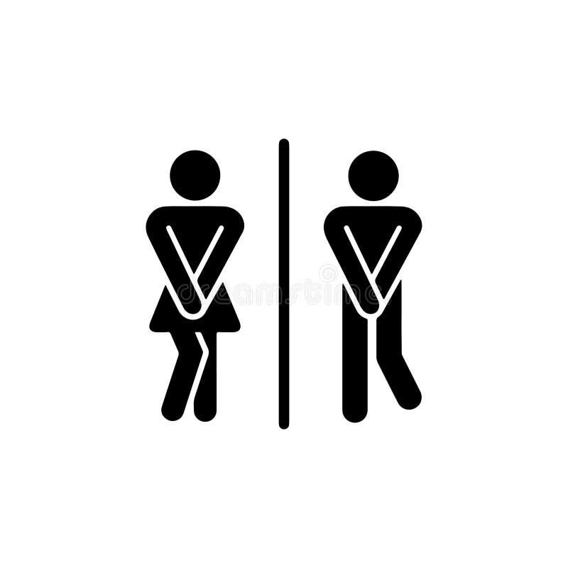 Restroom Sign with Urgency Symbols. Vector Icon Stock Illustration ...