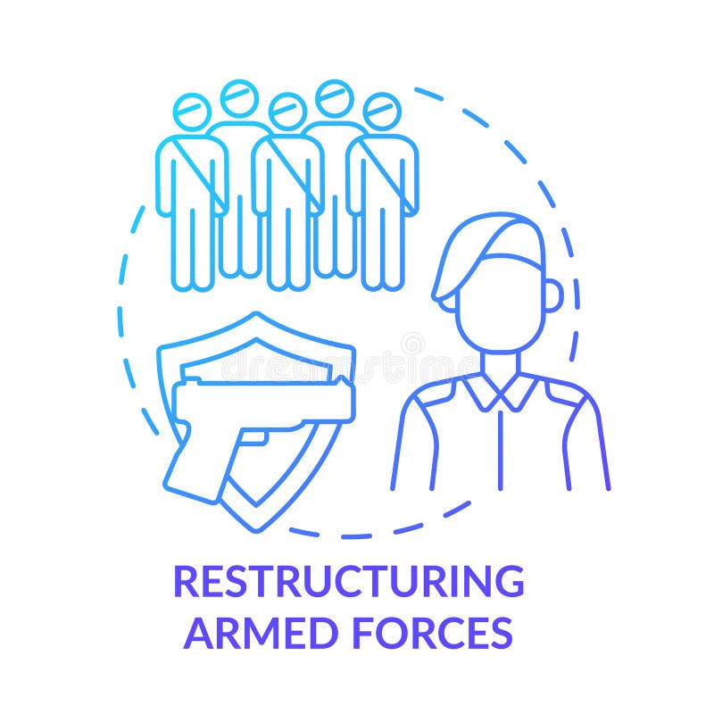 Restructuring Armed Forces Blue Gradient Concept Icon Stock Vector ... Restructuring Armed Forces Blue Gradient Concept Icon Stock Vector ...