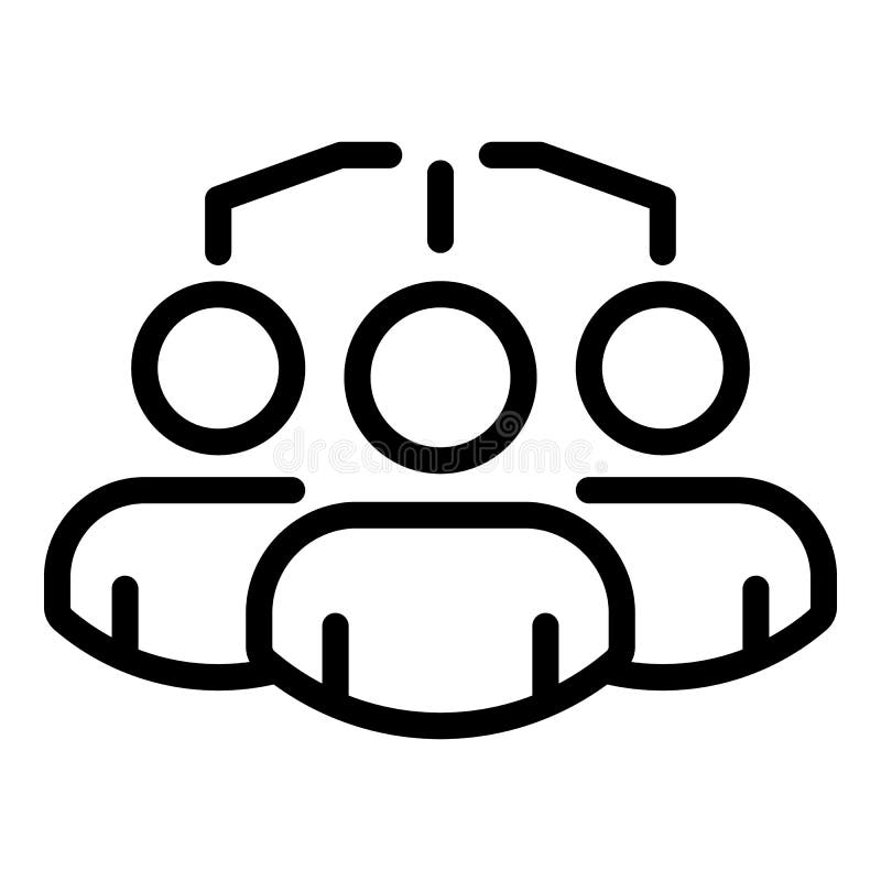 People Group Discussion Icon, Outline Style Stock Vector - Illustration ...