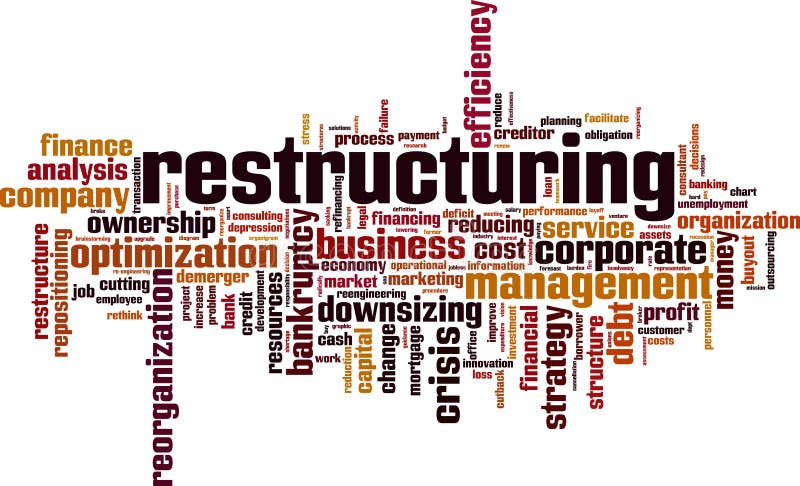 Restructuring word cloud stock vector. Illustration of cloud - 186495260
