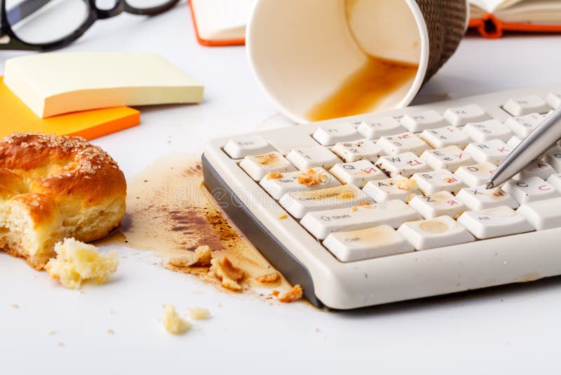 Coffee and Damaged Computer Keyboard Stock Image - Image of splashing ...