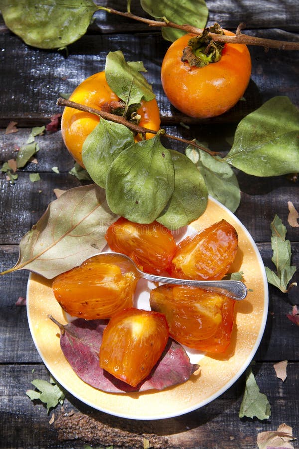 The Result of the Fall Season, Persimmon Stock Photo - Image of dessert ...