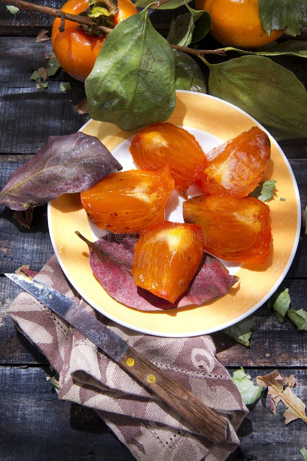The Result of the Fall Season, Persimmon Stock Image - Image of diet ...