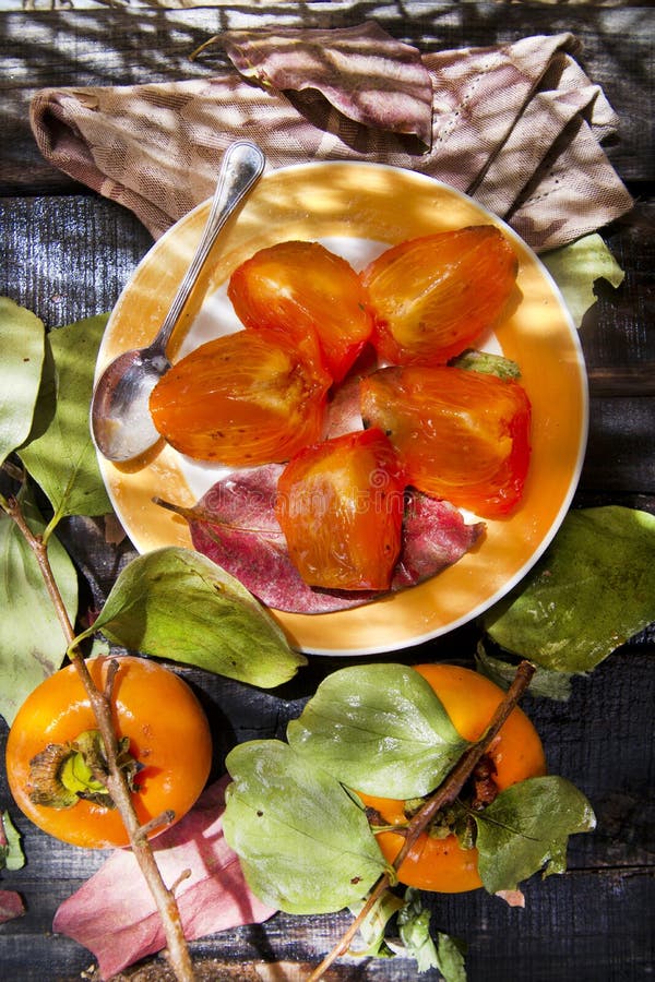 The Result of the Fall Season, Persimmon Stock Image - Image of ...